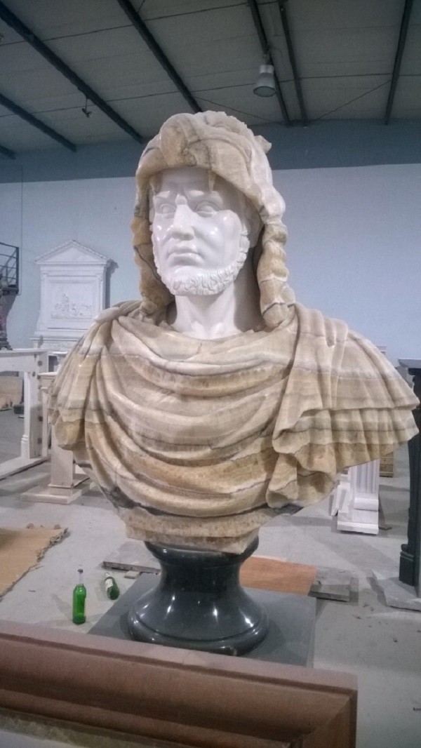 Marble bust statue for man